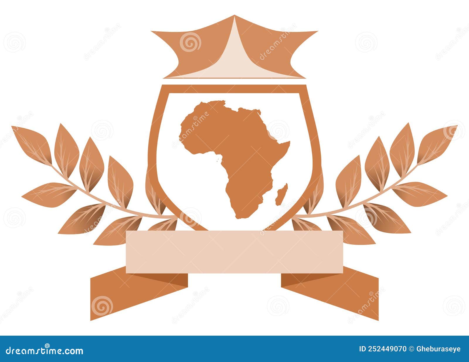 Heraldic Coat of Arms with Africa, Map, Continent, Isolated. Stock ...