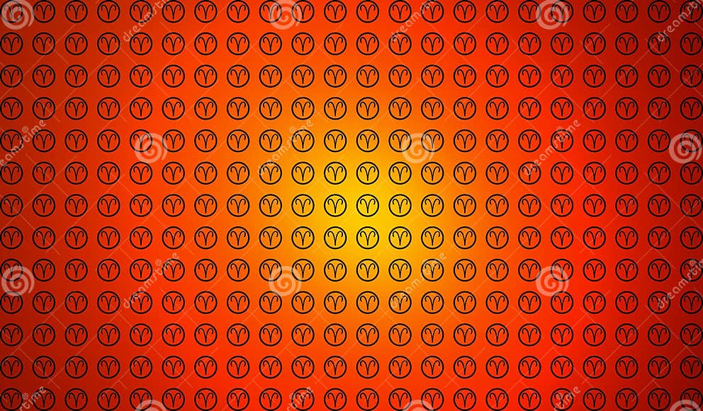 Texture with Aries Symbol in Circle, Flashy and Eye Catching Background ...