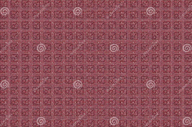 Texture with Symbol of Planet Mars in Square, Fanciful Background, Red ...
