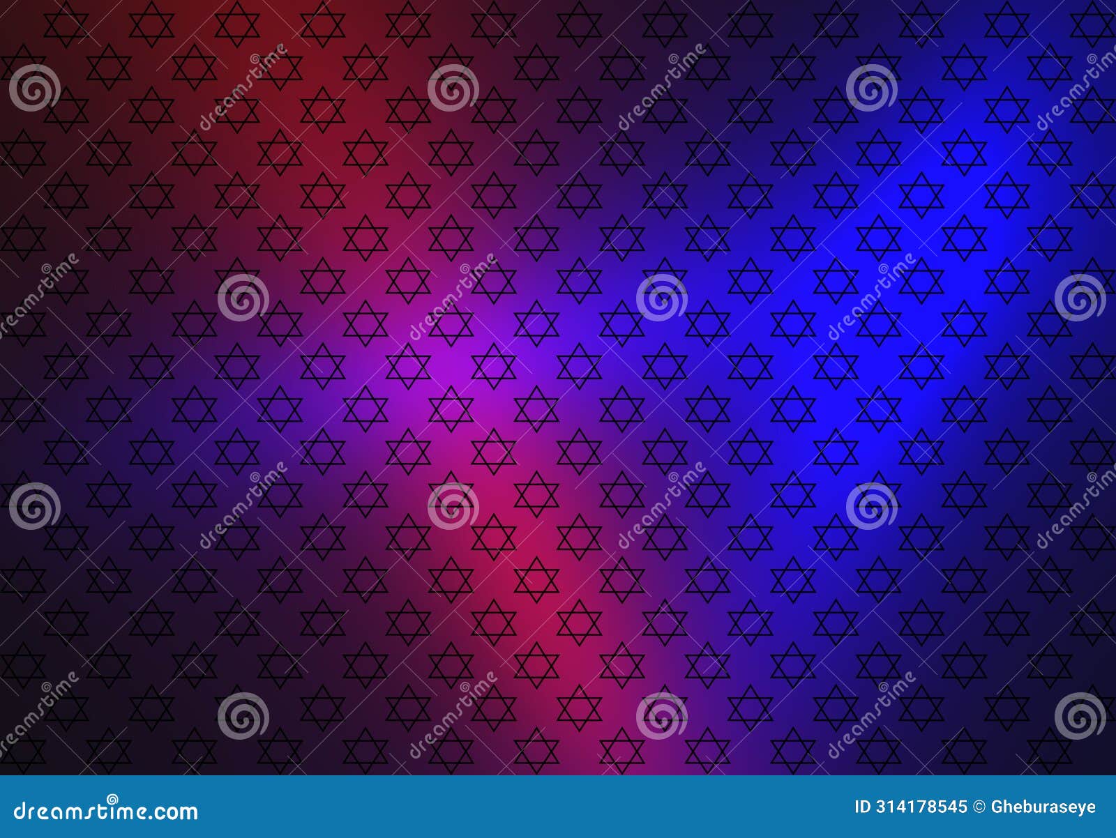 Texture with Star of King David, Artistic, Blue and Red on Black ...