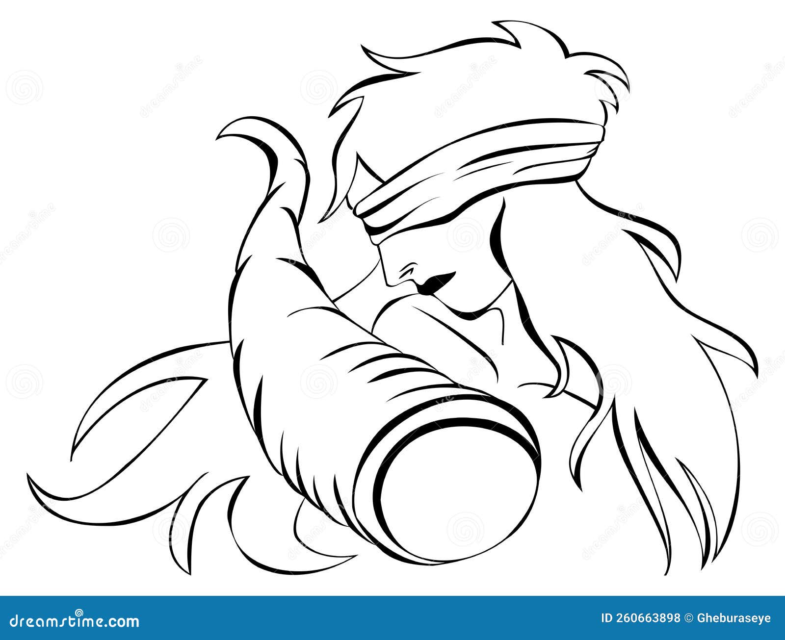 Goddess Bandaged with Cornucopia, Woman, Luck, Isolated. Stock ...