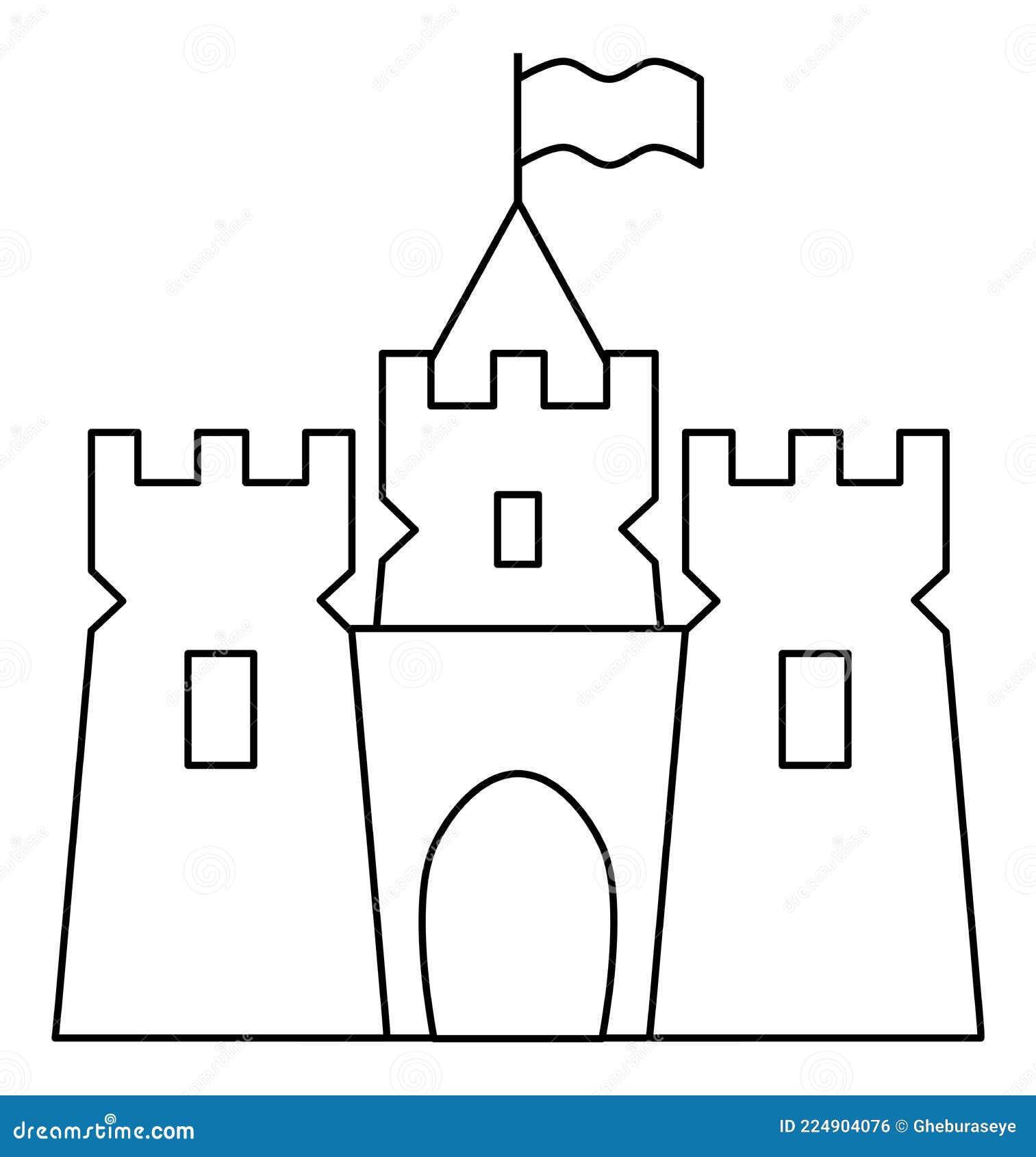 Simple Castle Clipart Black And White