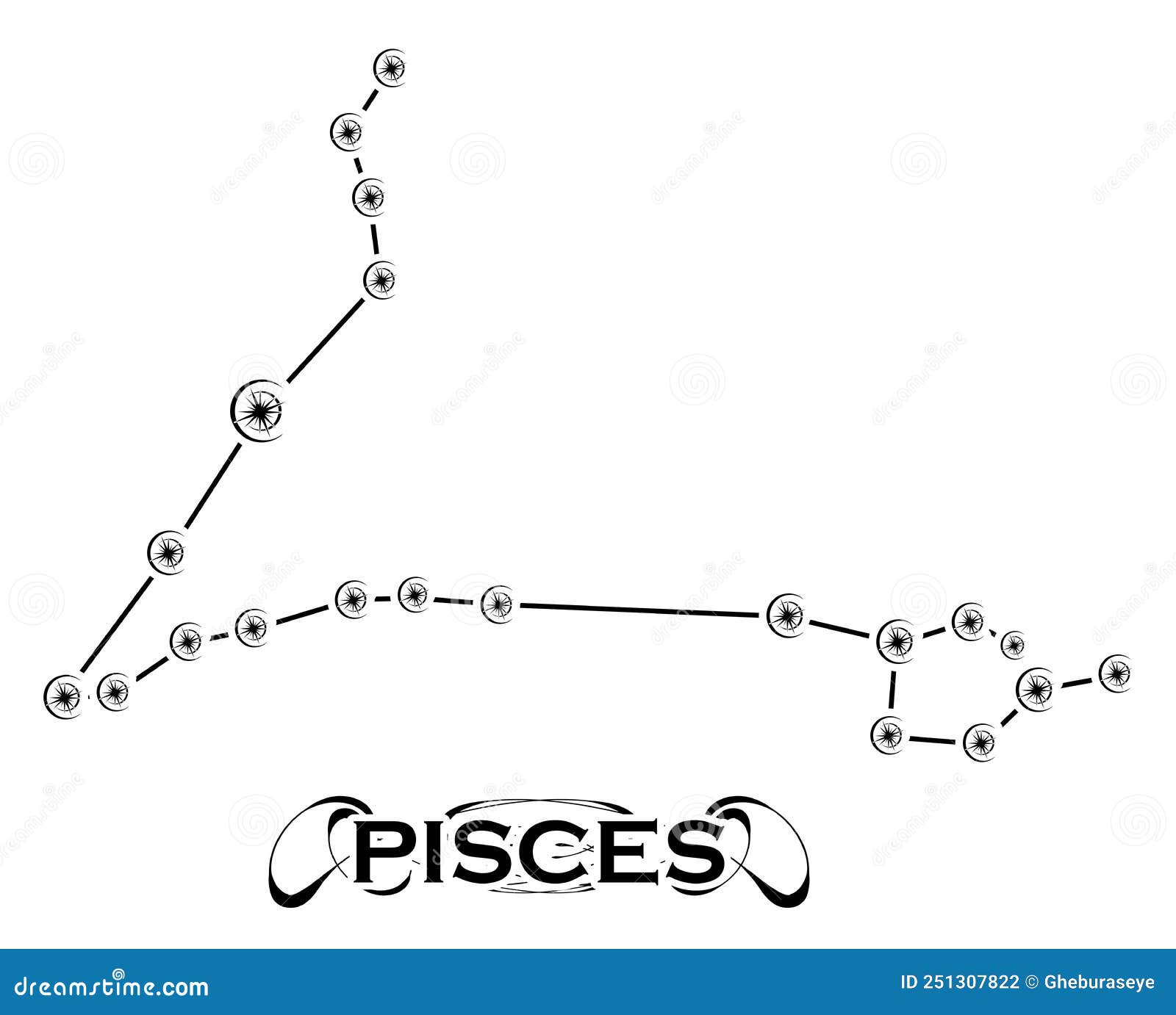 Fish, Constellation, Tattoo, Black and White, Isolated. Stock Vector ...