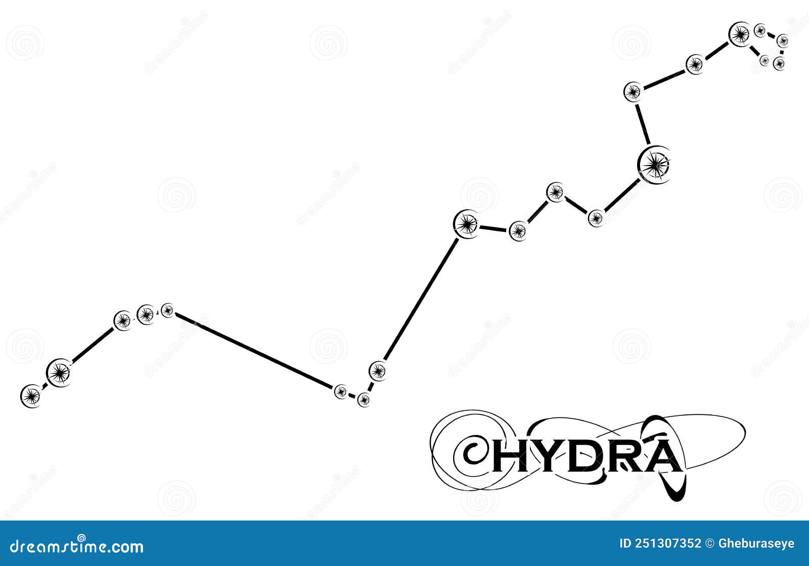 Hydra, Constellation, Tattoo, Black and White, Isolated. Stock Vector ...