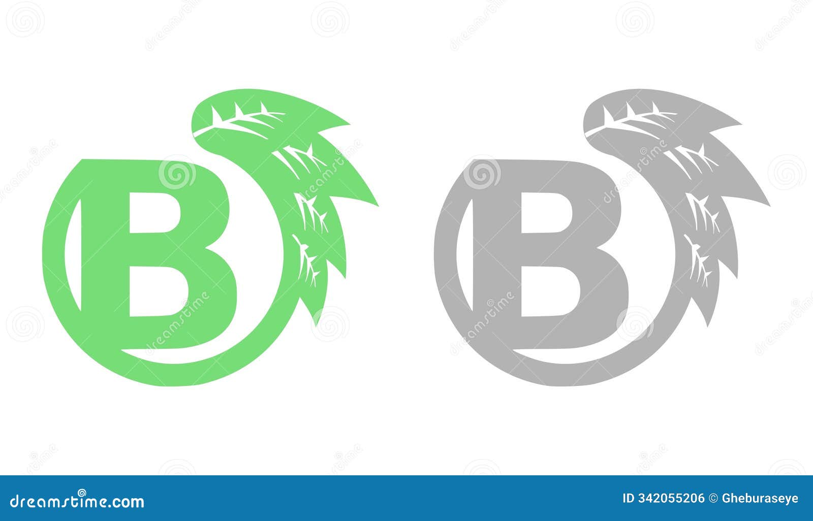 Letter B with Leaves and Semicircle, Nature, Latin Alphabet, Colors ...