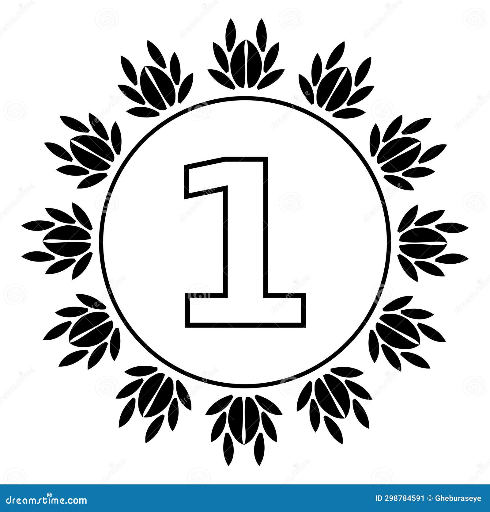 Decorated Number One, 1, Tattoo, Black and White, Isolated. Stock ...