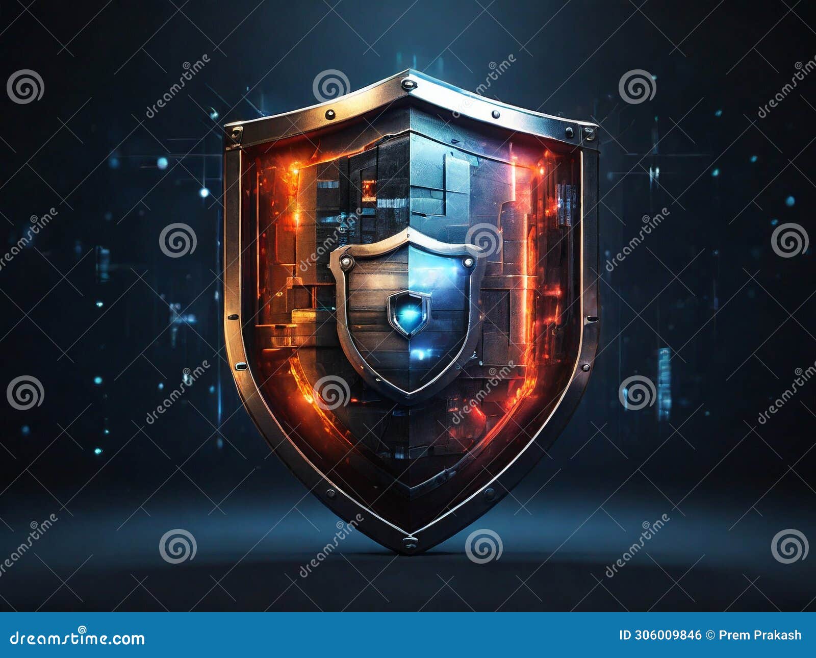 Digital Fortress: Guarding Against Cyber Threats Stock Illustration ...