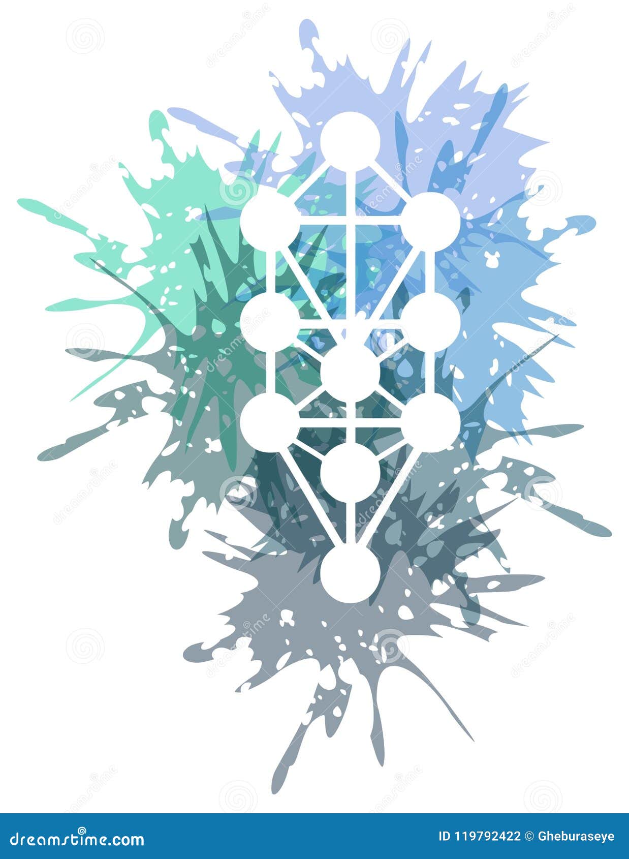 Colorful Sephiroth Tree Made With Spots Isolated Royalty-Free Stock ...