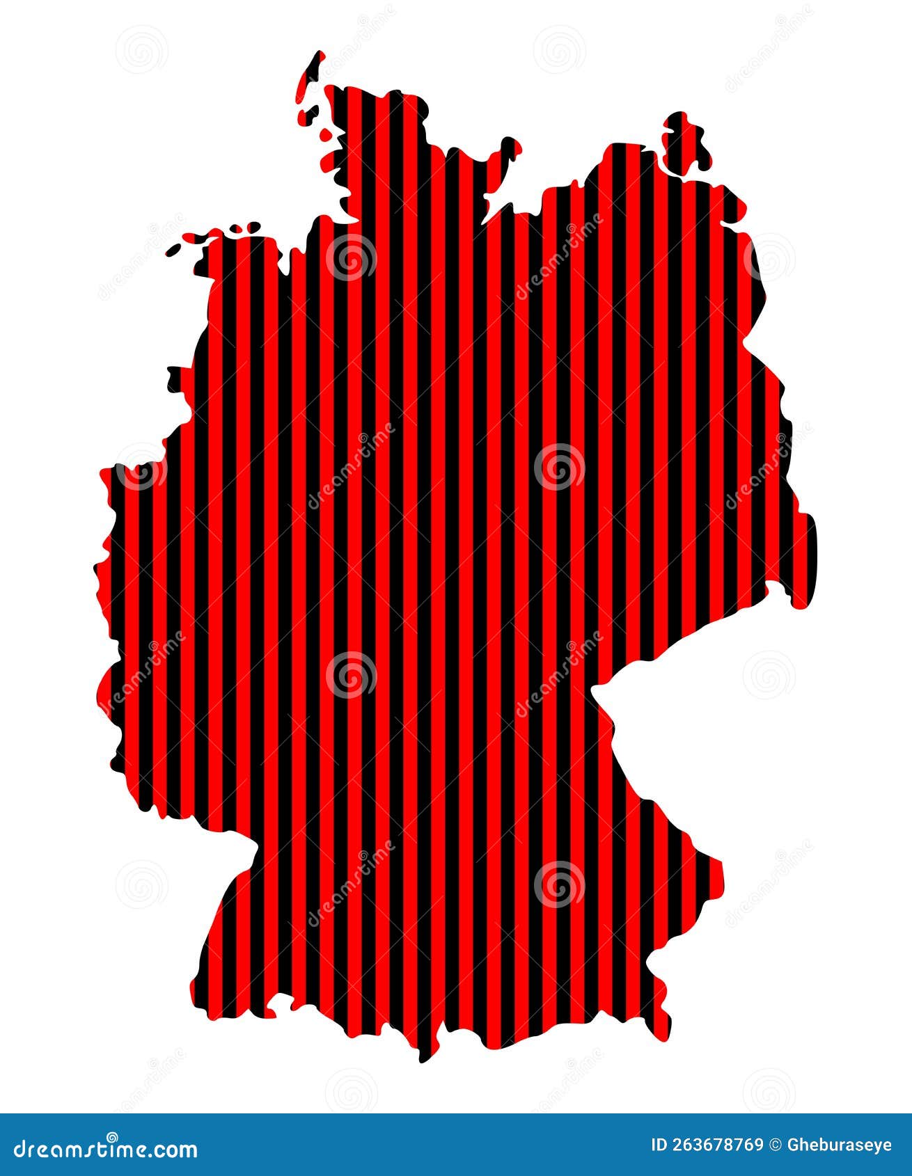 Germany in Red and Black, Lines, Colors, Isolated. Stock Illustration ...