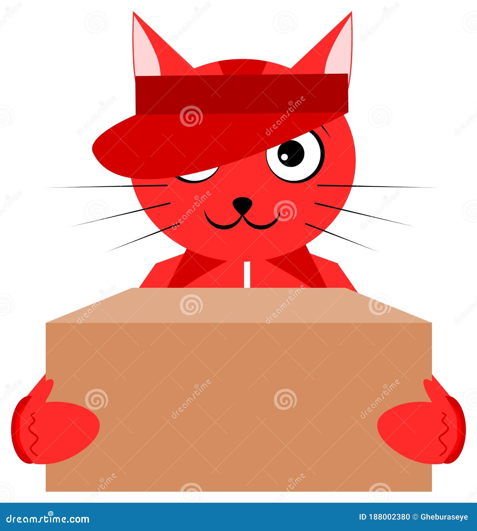 Cat with Parcel, Character, Shipping, Isolated. Stock Vector ...