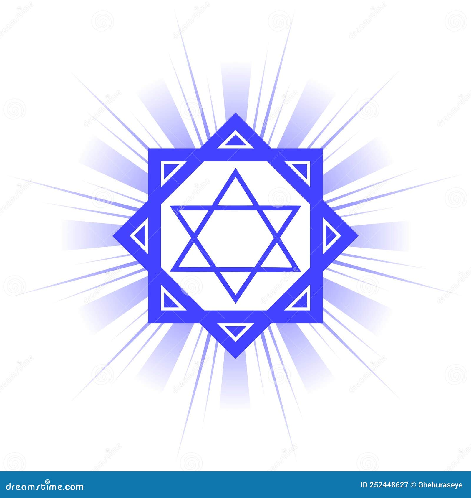 Star of David with Rays of Light, Colors, Religion, Isolated. Stock ...
