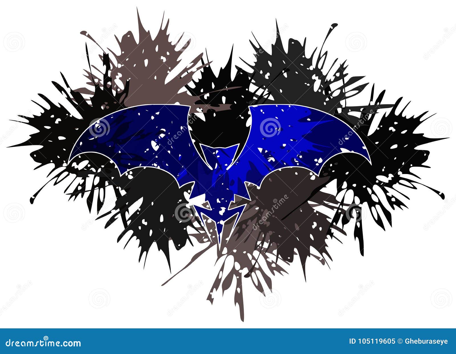 Colorful Artistic Bat Made with Spots Isolated Stock Illustration ...