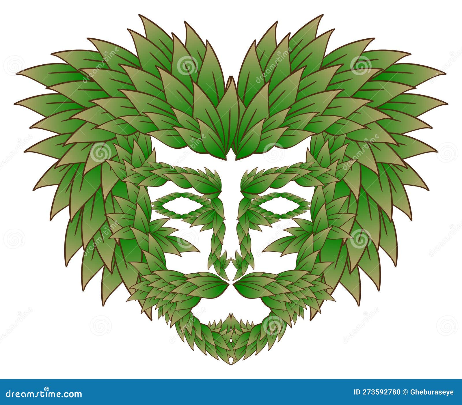 Stylized Green Man, Folklore, Colors, Isolated. Stock Illustration ...