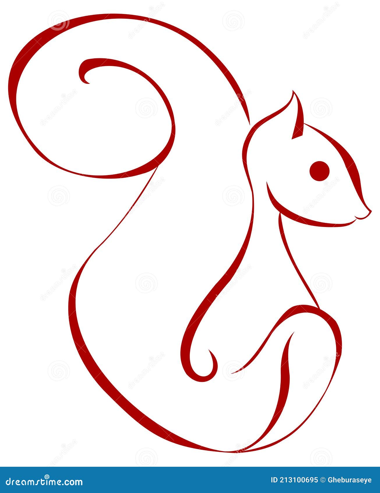 Stylized Squirrel, Red, Animal, Isolated. Stock Illustration ...