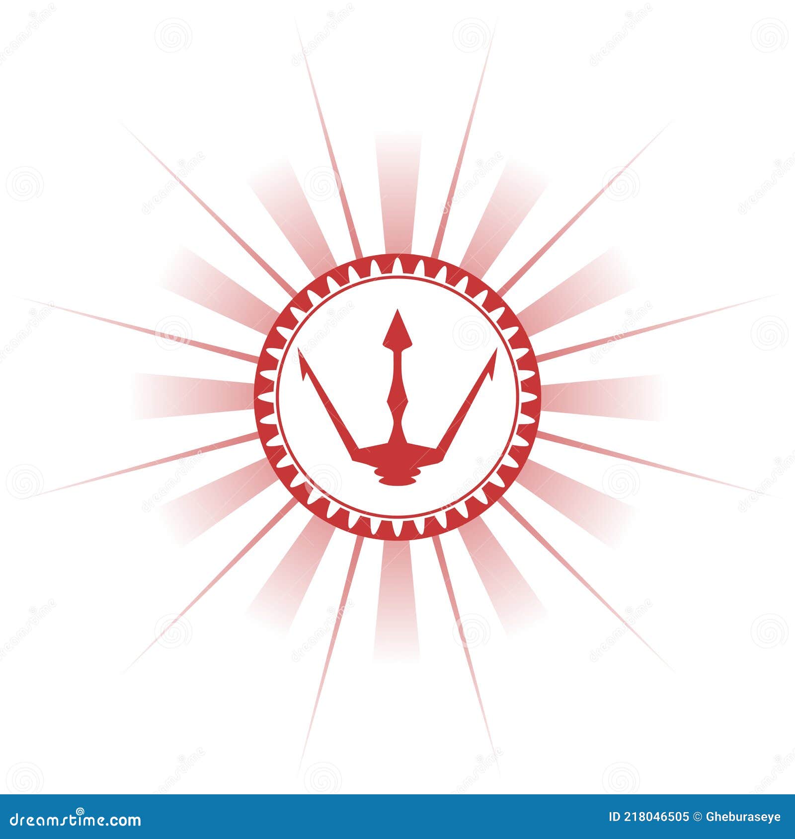 Trident with Rays of Light, Decoration, Colors, Isolated. Stock ...