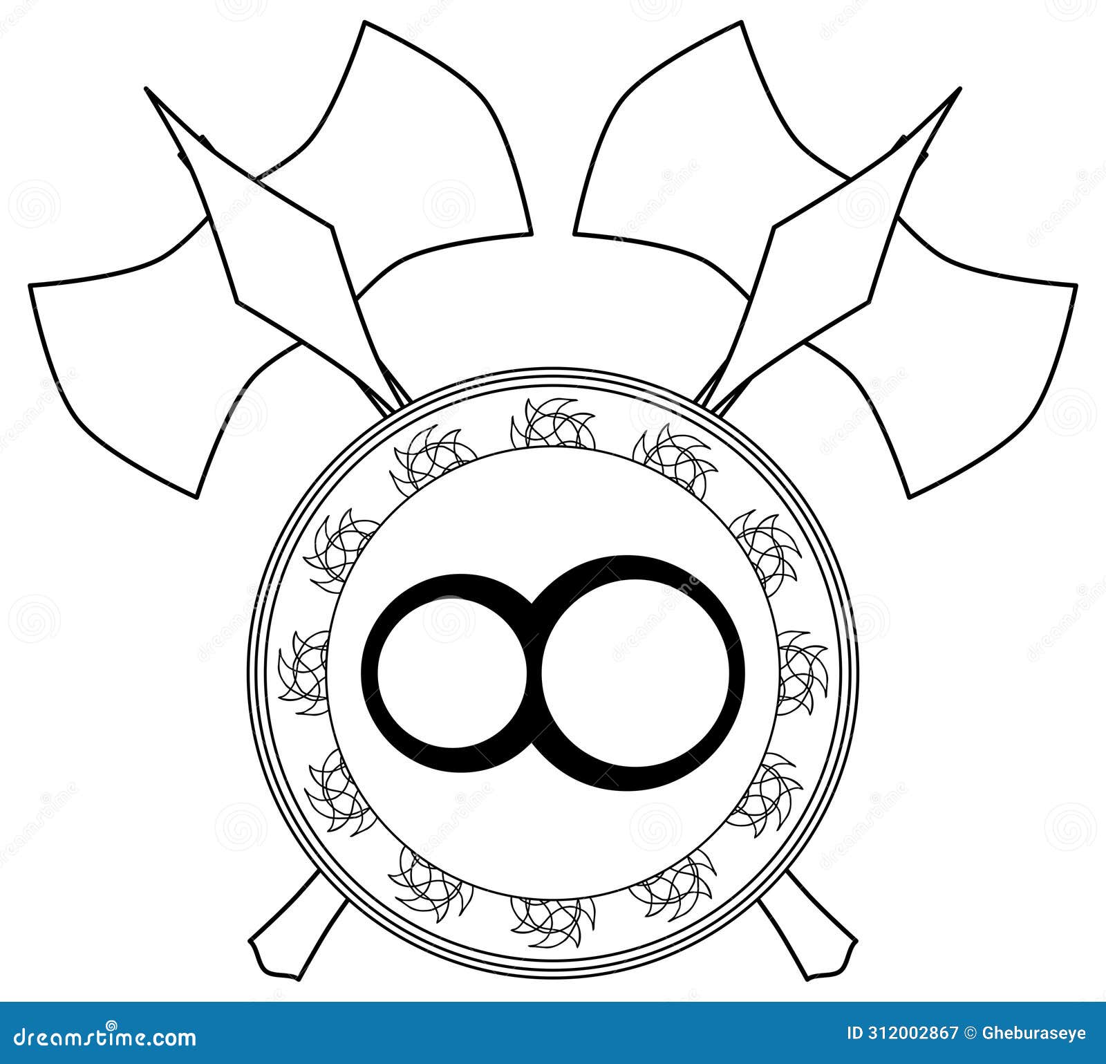 Infinity Symbol with Double Axes, Black and White, Fantasy, Isolated ...