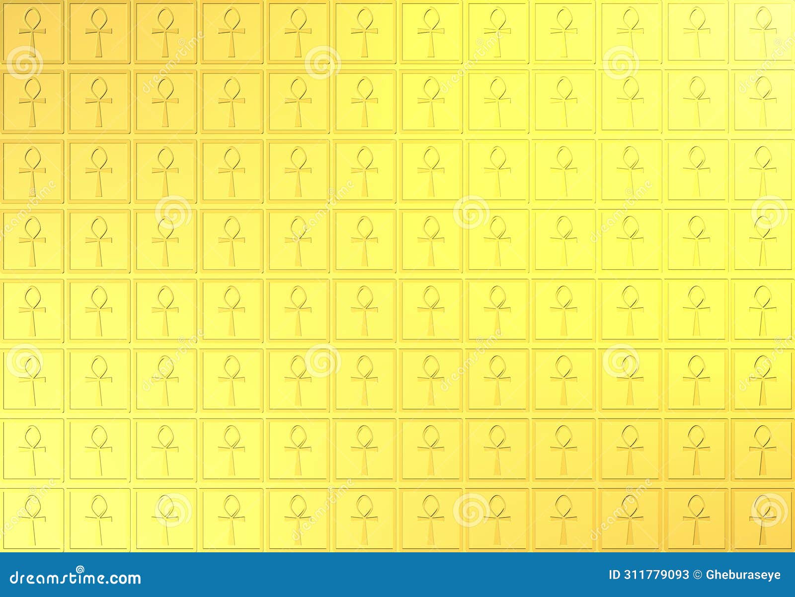 Ankh Symbol, Ancient Egypt, Gold Foil Fantasy, Isolated. Stock ...