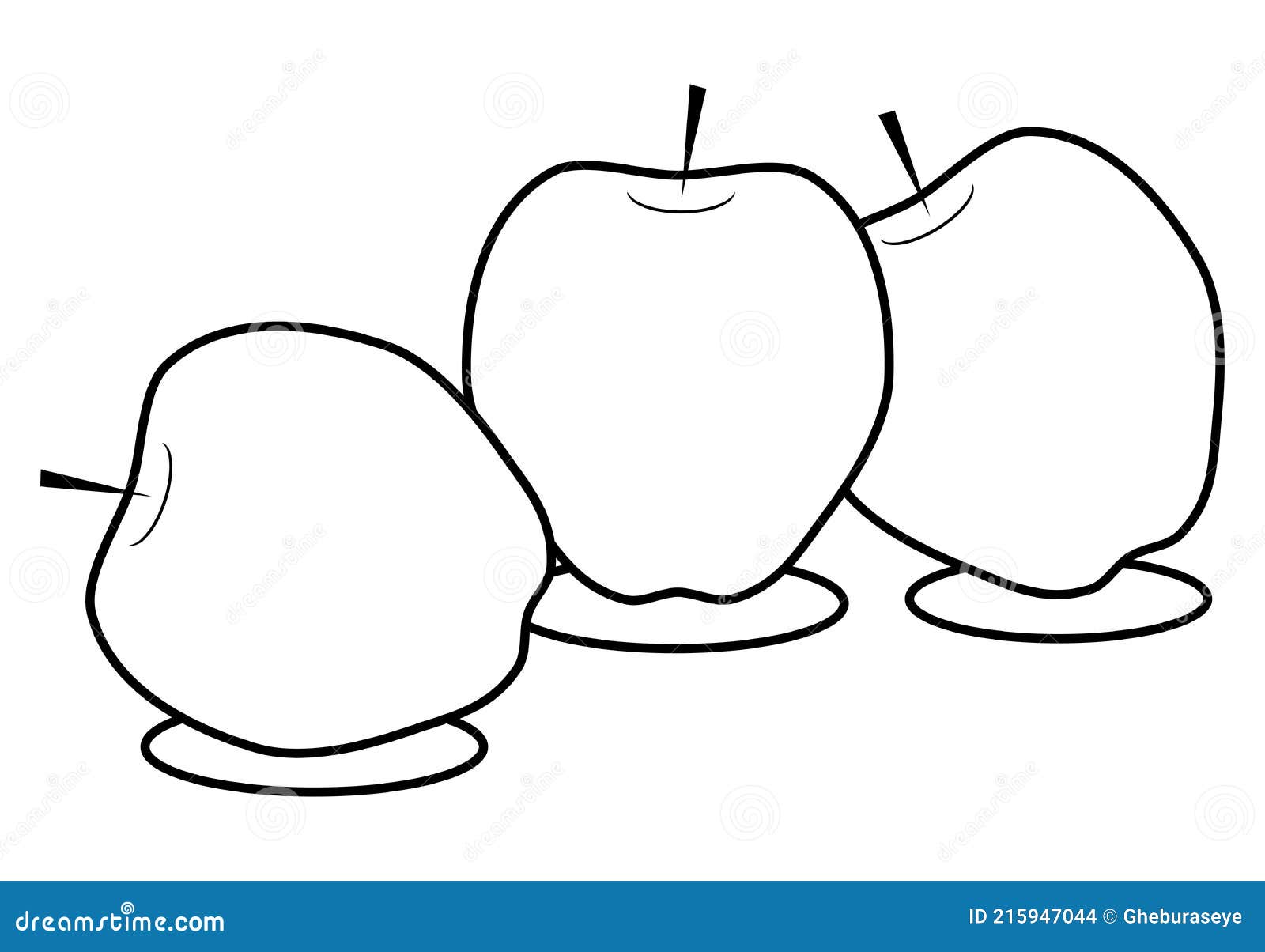 Apples, Picture for Children To Be Colored, Isolated. Stock ...