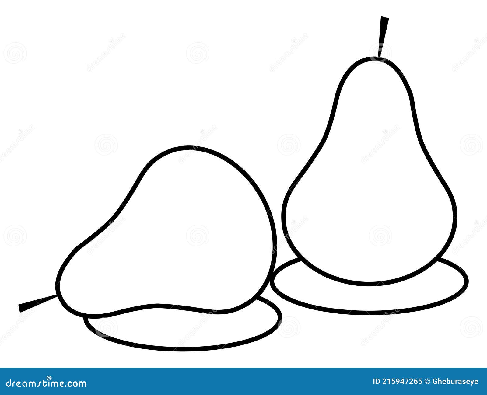 Pears, Picture for Children To Be Colored, Isolated. Stock Illustration ...