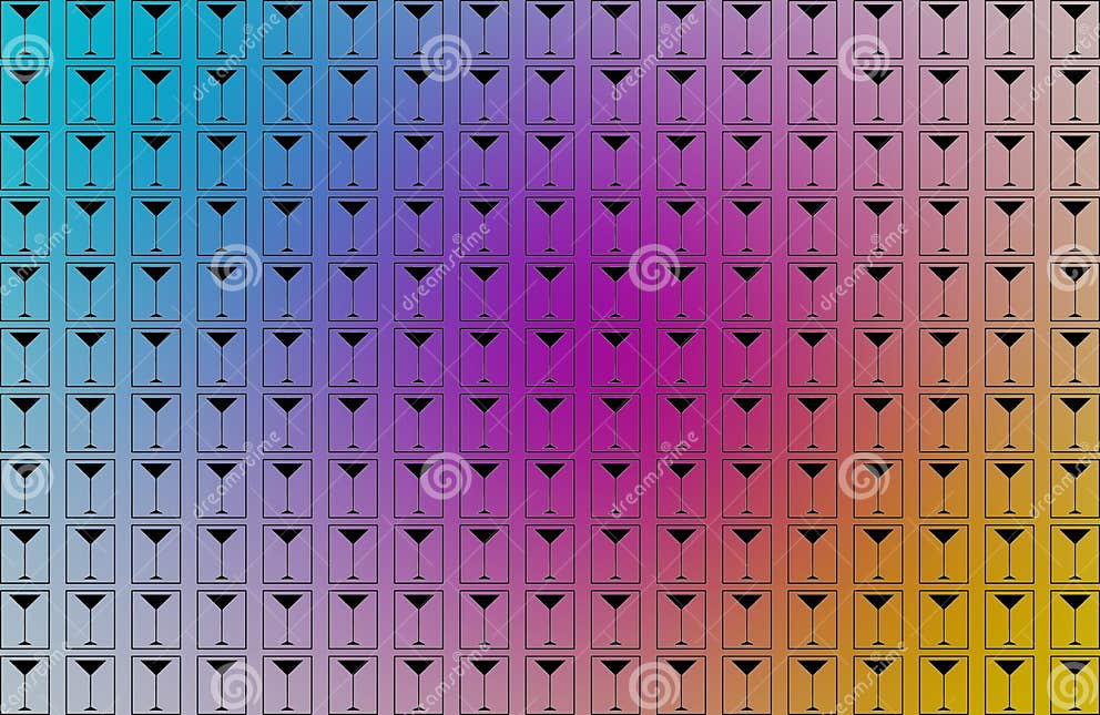 Texture with Glasses in Rectangle, Artistic, Warm Rainbow Fantasy, Menu ...