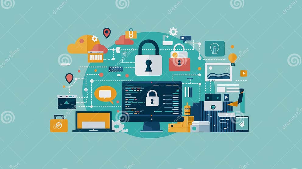 This Image Represents the Concept of Secure Data Protection ...