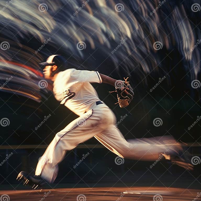 Dynamic Baseball Pitcher Mid-throw, Capturing the Essence of ...