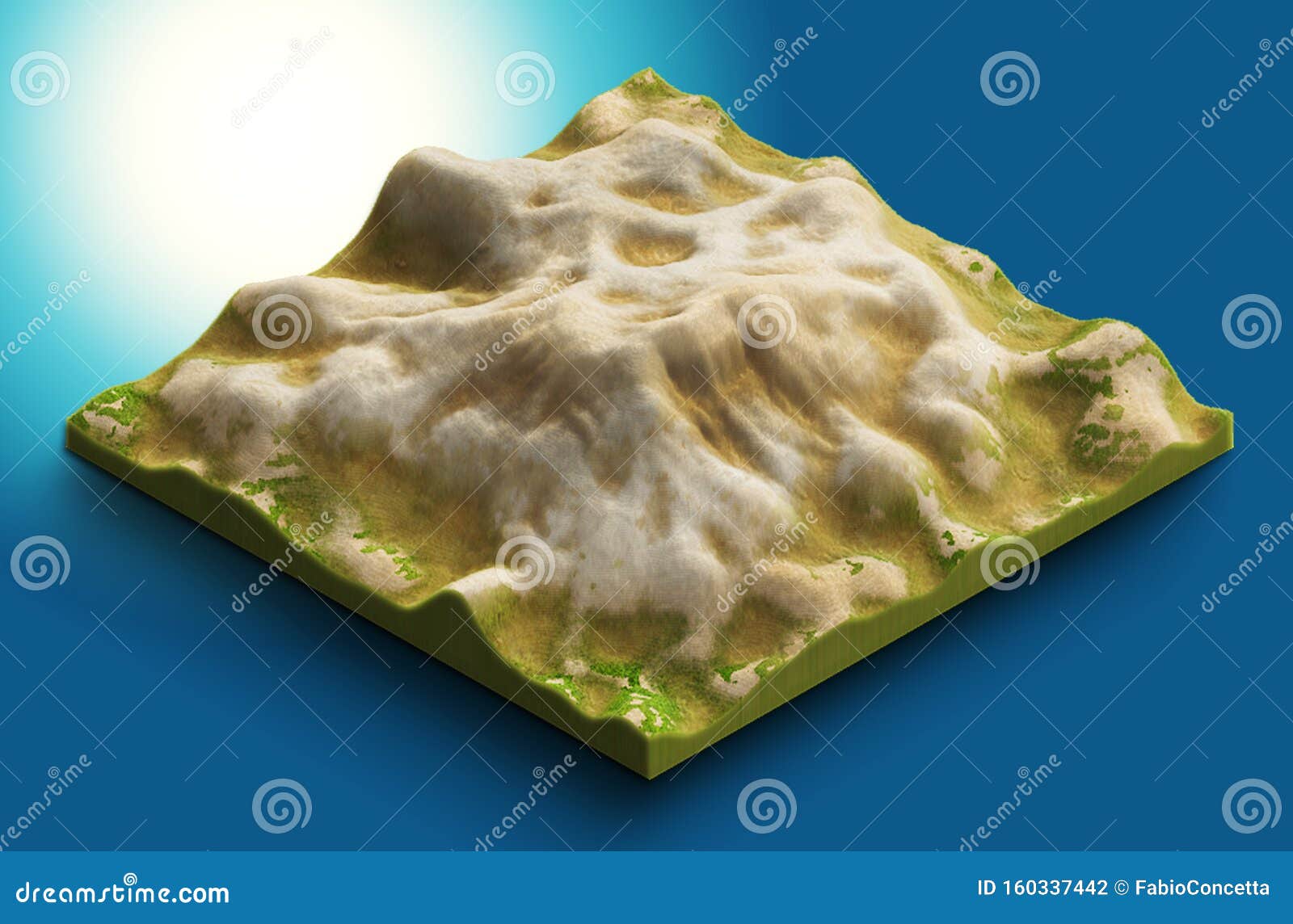 3d Map Isometric Of Mountain With Rocks And Terrain Stock Photo ...
