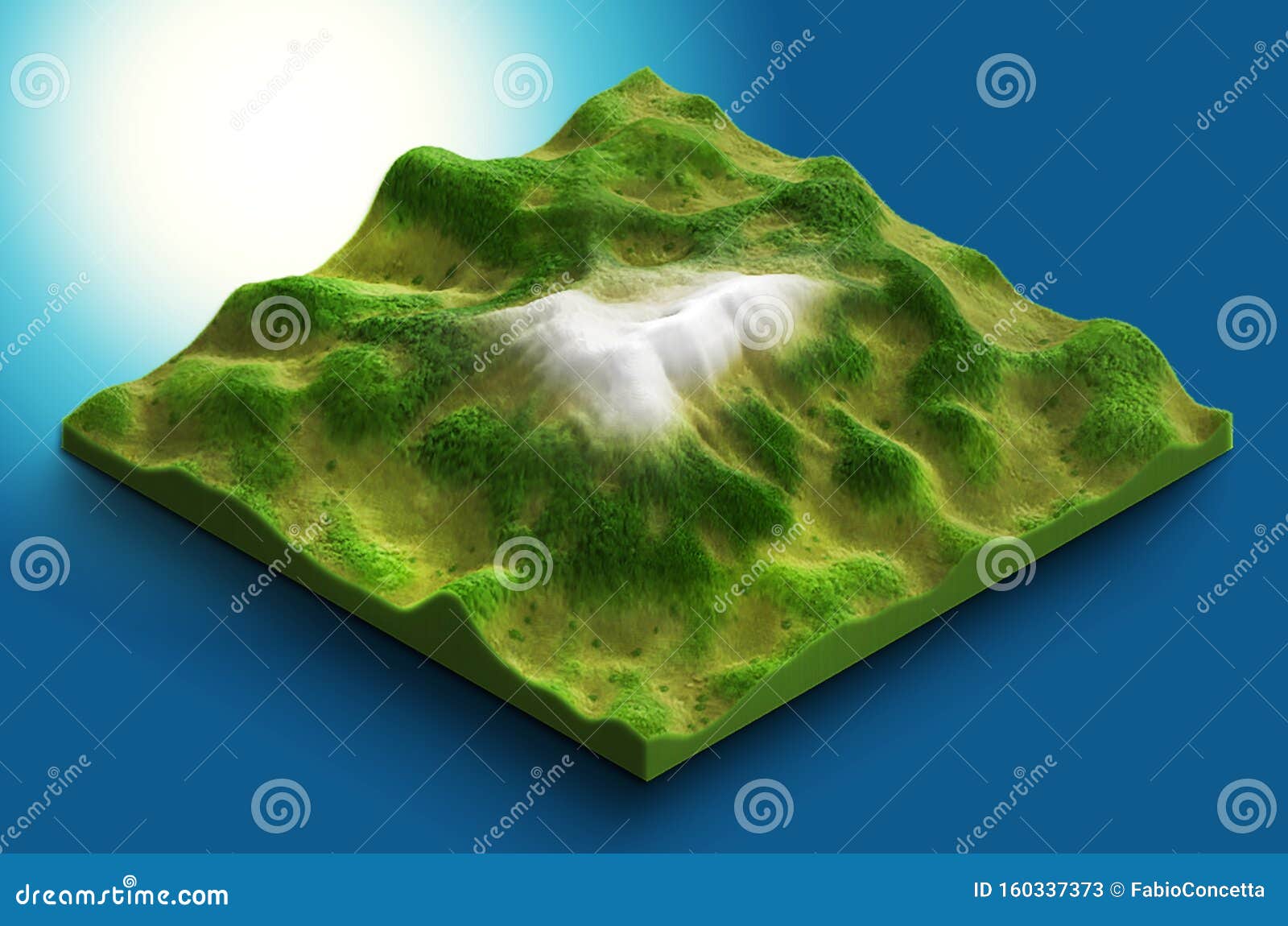 3d Map Isometric of Mountain with Vegetation and Forest Stock ...