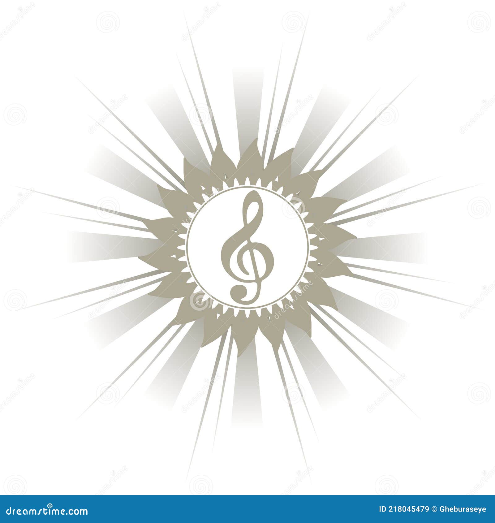 Treble Clef with Rays of Light, Decoration, Color, Isolated. Stock ...