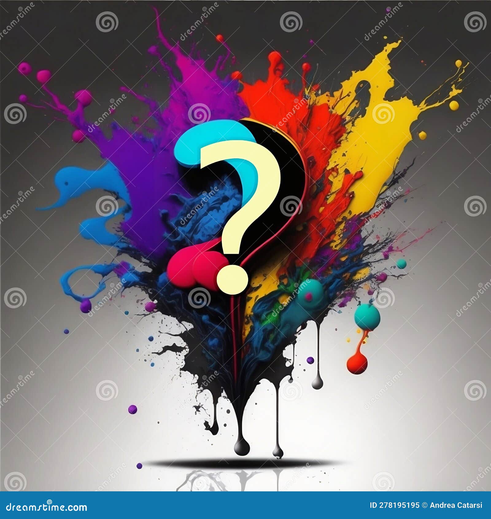 Question mark splash art stock illustration. Illustration of poster ...