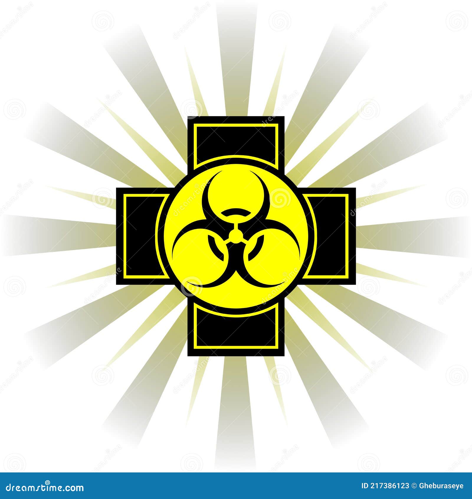 Biohazard Symbol with Rays of Light, Colors, Isolated. Stock Vector ...