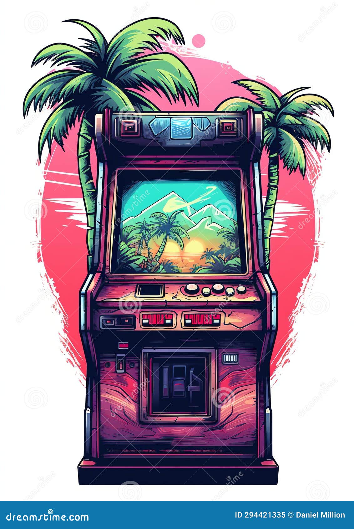 Retro Arcade Game 90s Retro Nostalgic Frame Stock Illustration ...