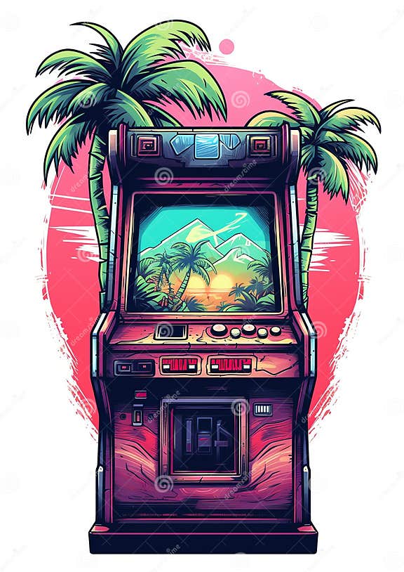 Retro Arcade Game 90s Retro Nostalgic Frame Stock Illustration ...