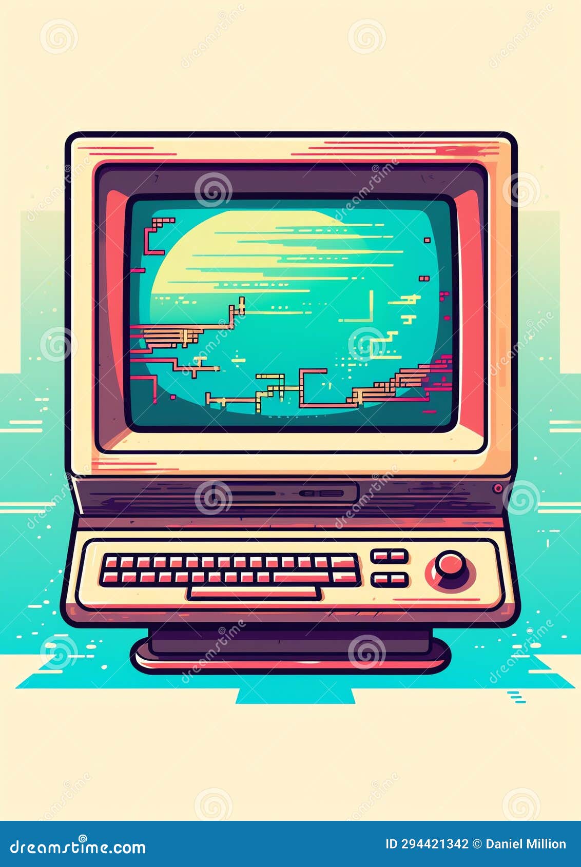 Computer Pixel Art Extravaganza Stock Illustration | CartoonDealer.com ...