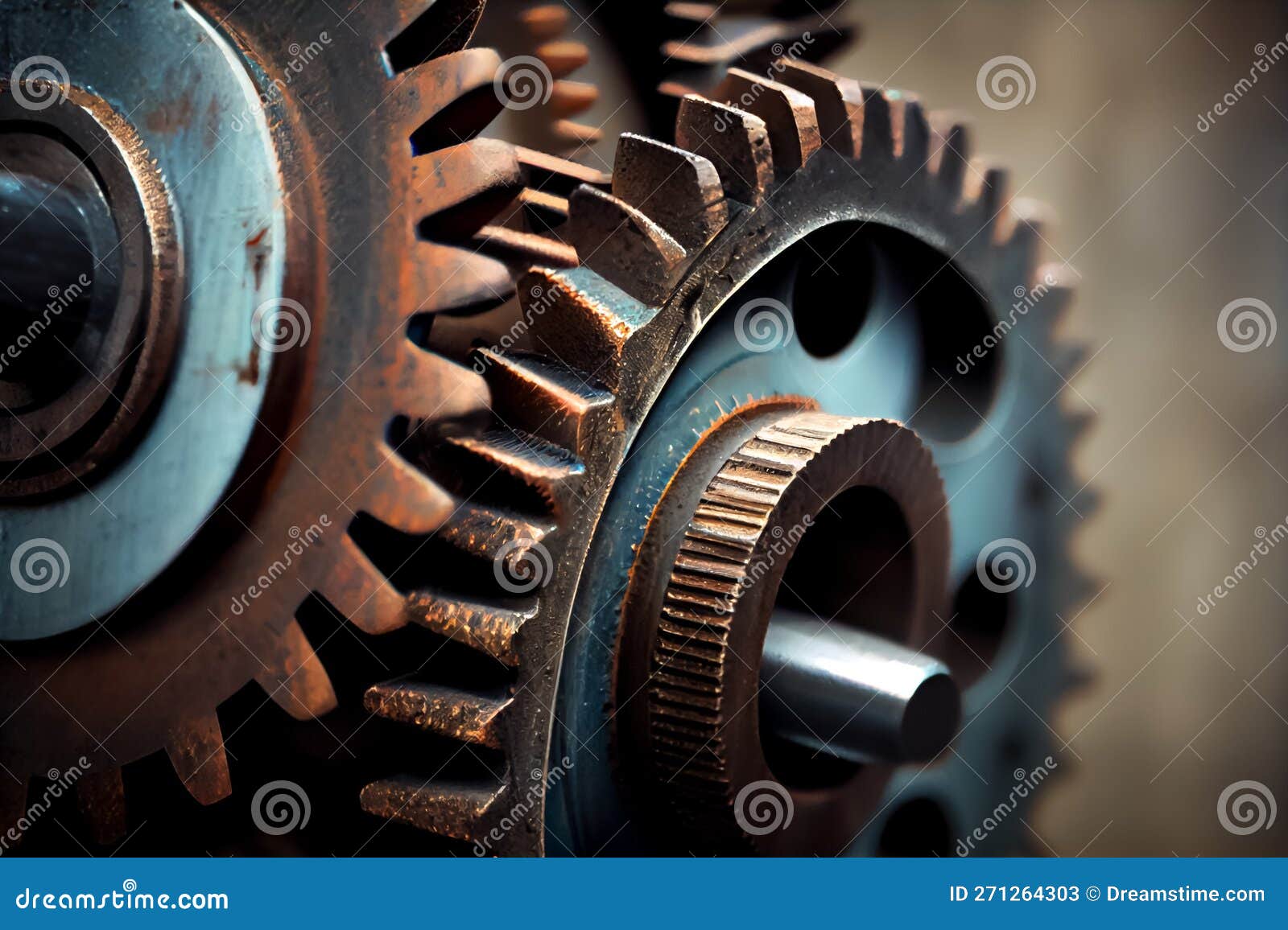 Image of Retro Metallic Gears with Texture. Humanly Enhanced AI ...