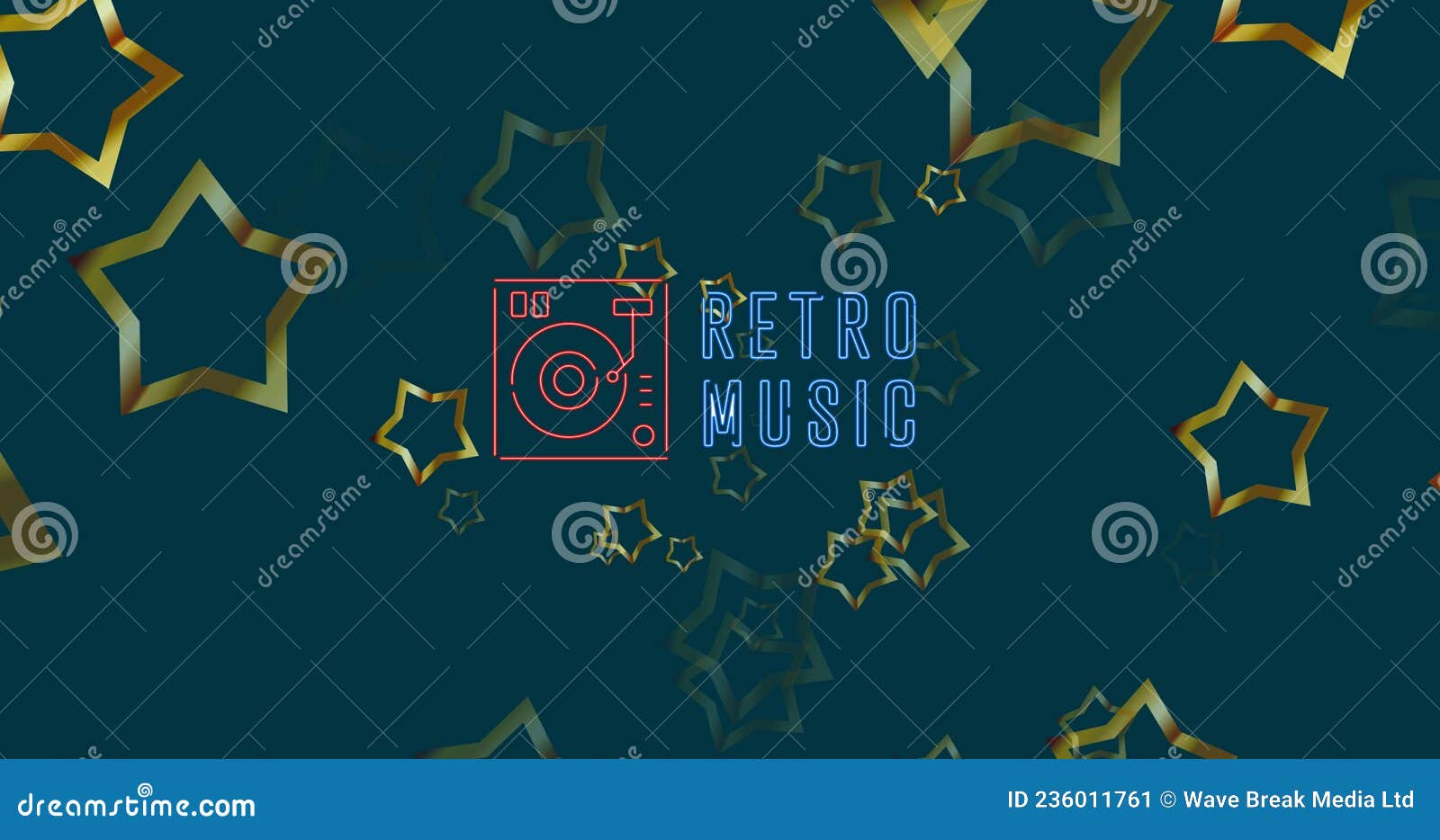 Image of Retro Music Text Over Stars Stock Illustration - Illustration ...