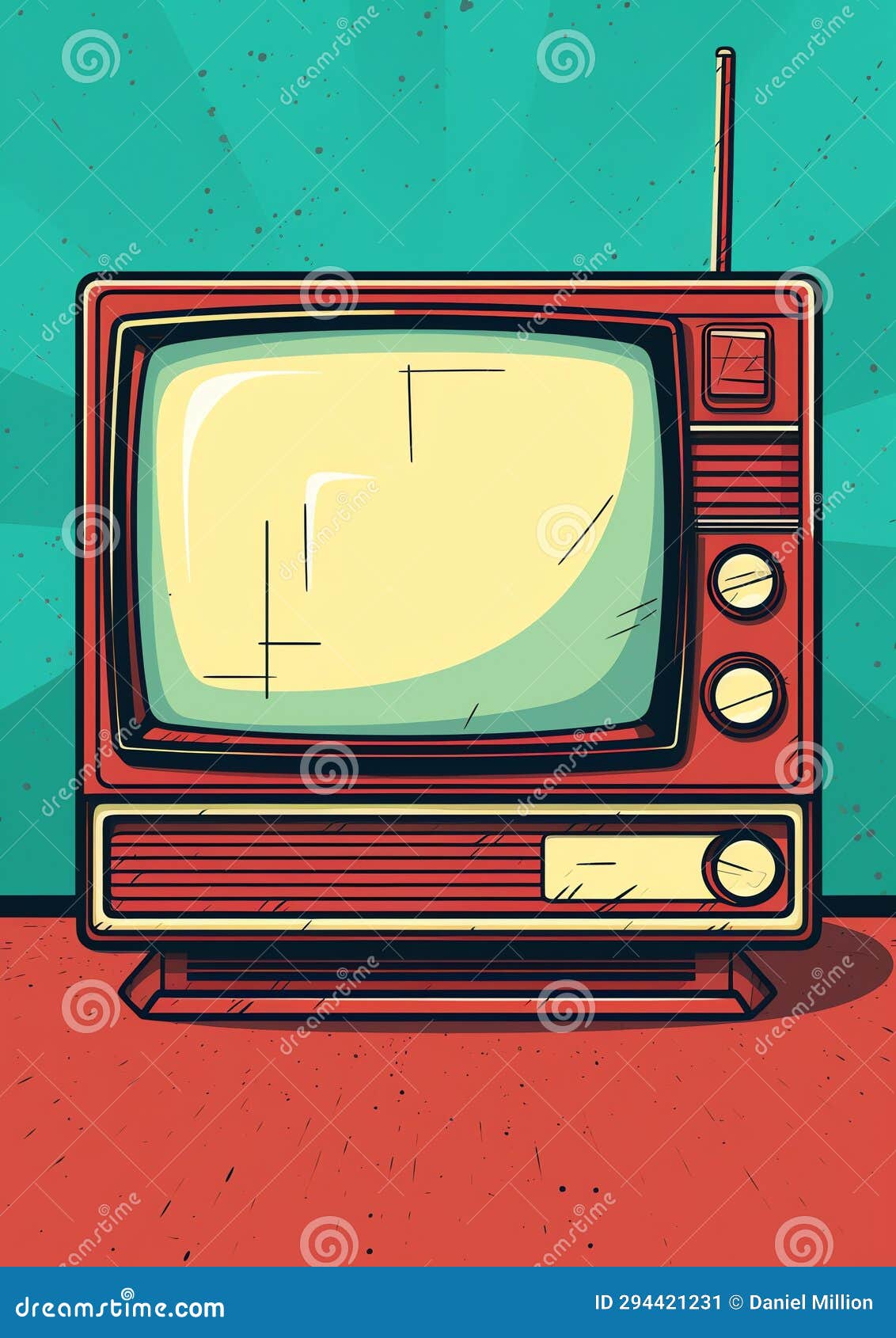 Retro TV Screen Frame 80s Retro Nostalgic Stock Illustration ...