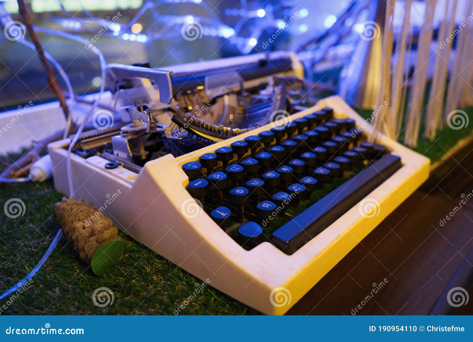 Image of Retro Typewriter with Russian Keyboard Stock Photo - Image of ...