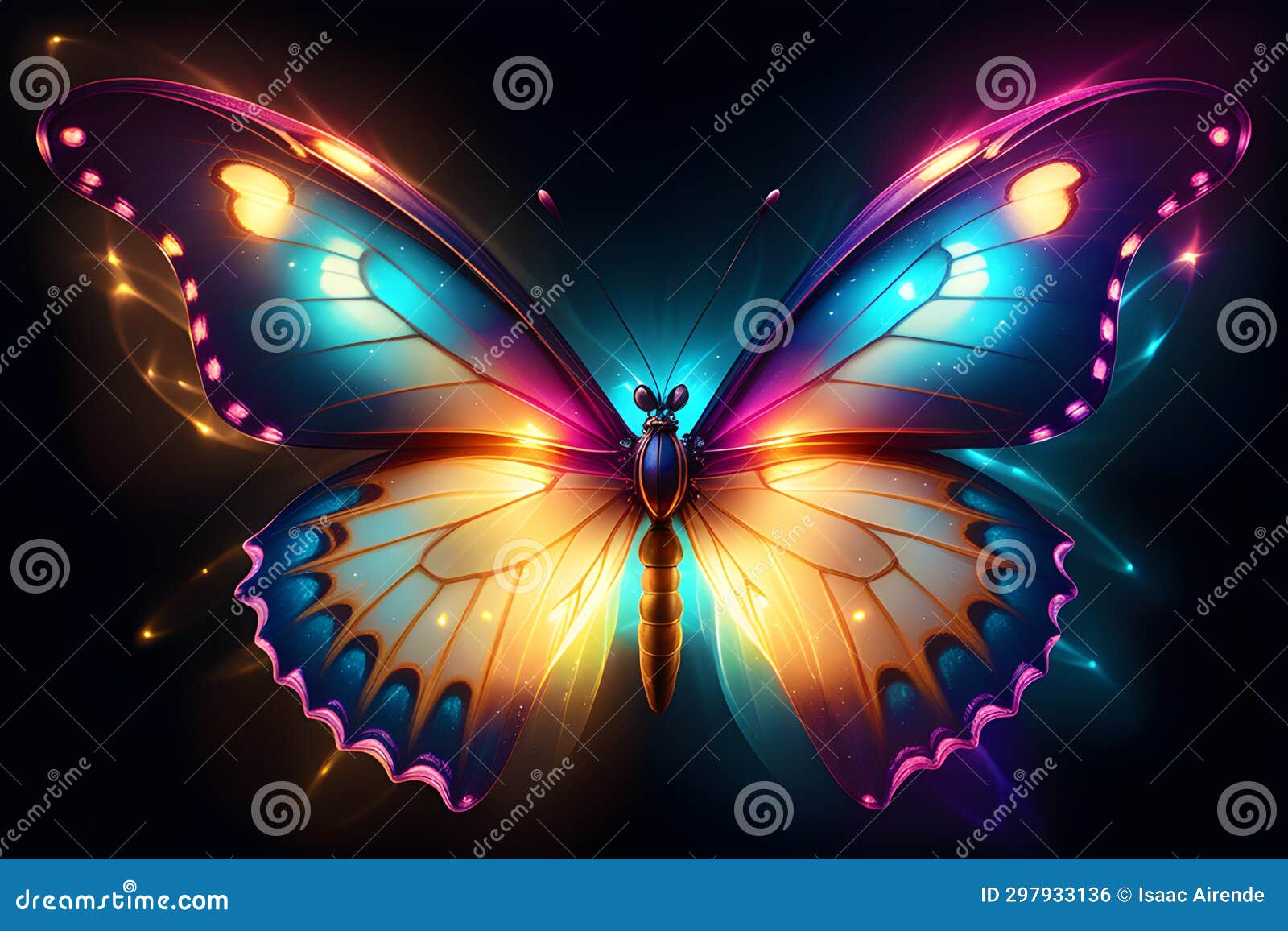 A Captivating Butterfly with Beautifully Glowing Wings that Create a ...