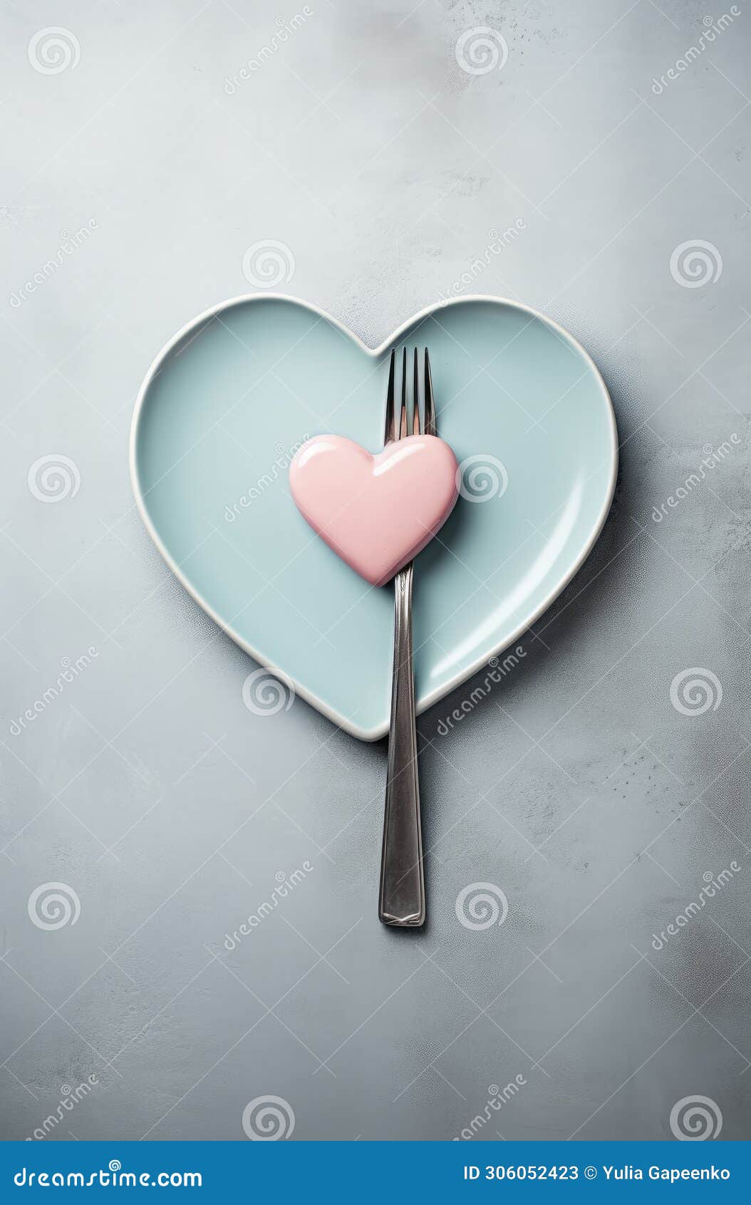 This Image Reveals a Plate with a Heart Shaped Fork Stock Image - Image ...