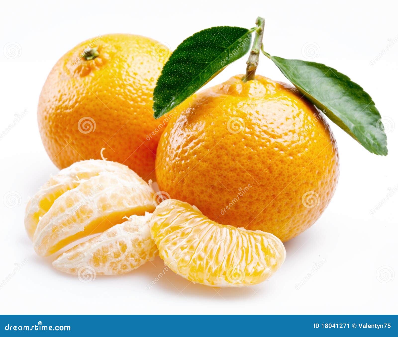 Image of a Ripe Tangerine with Leaves Stock Image - Image of citrus ...