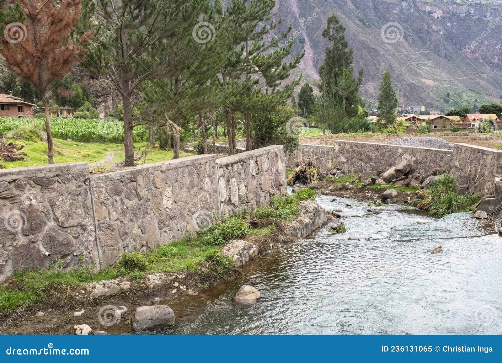 Image of River Canal in Cusco Peru. Stock Image - Image of cusco ...