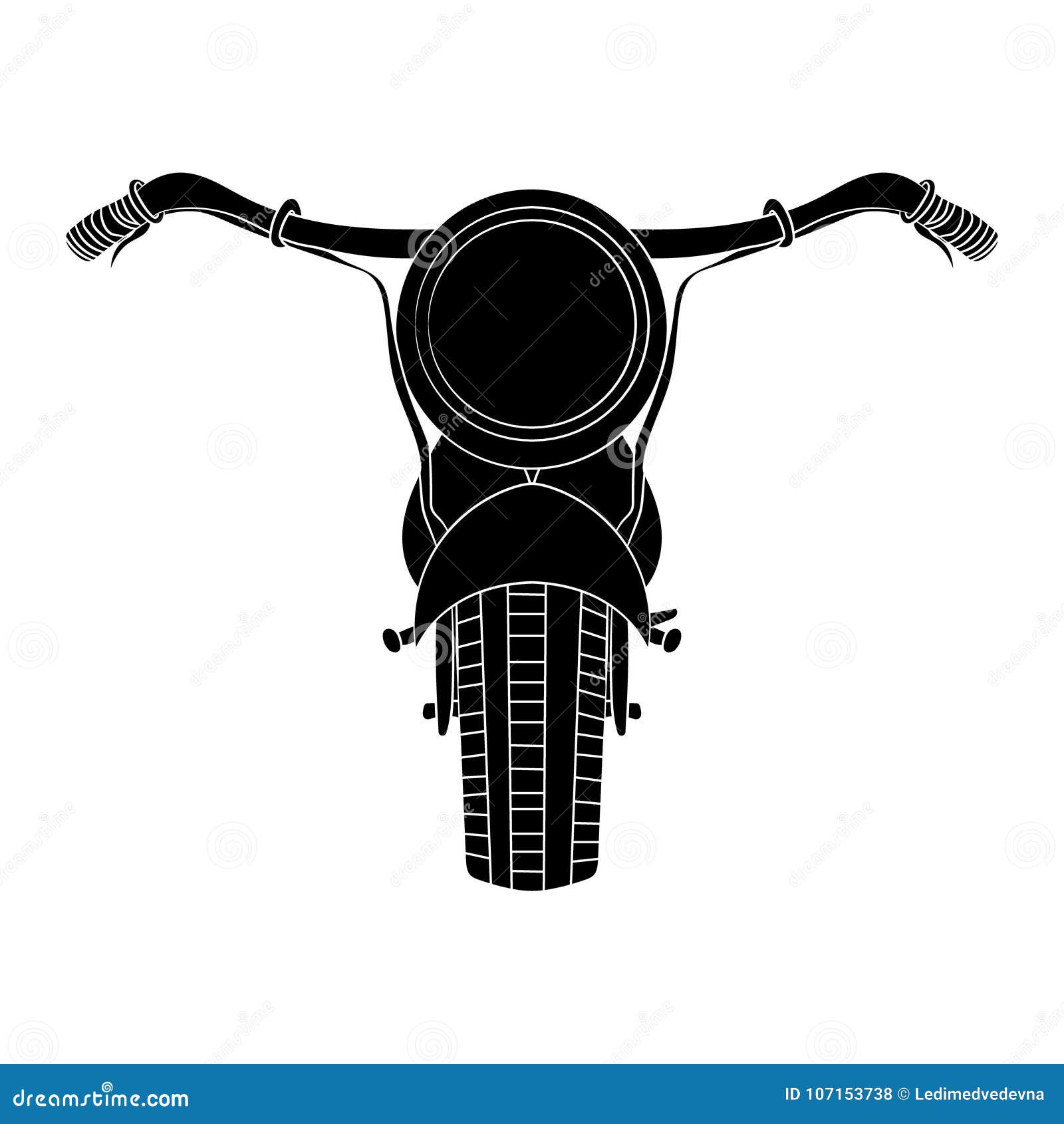 Image of a Road Motorcycle is a Front View. Vector Illustration Stock ...