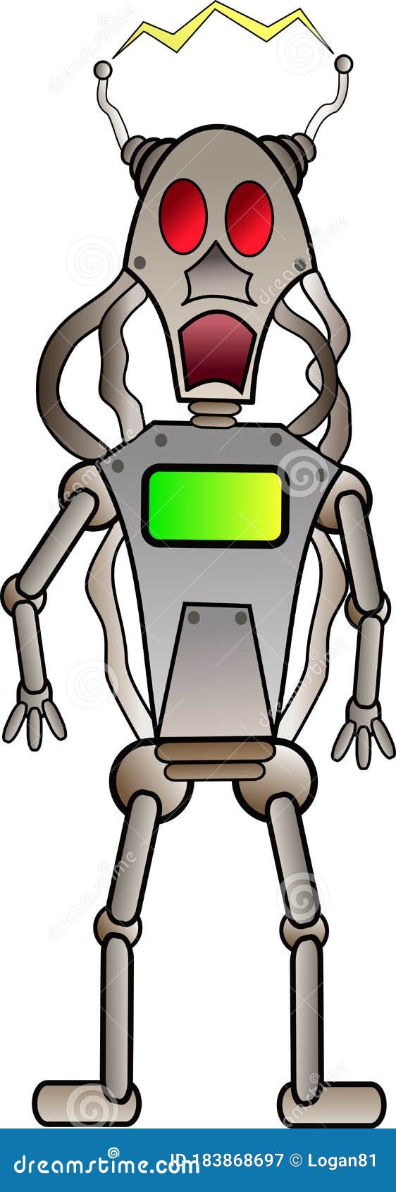 Image of a Robot with Antennas Stock Vector - Illustration of ...
