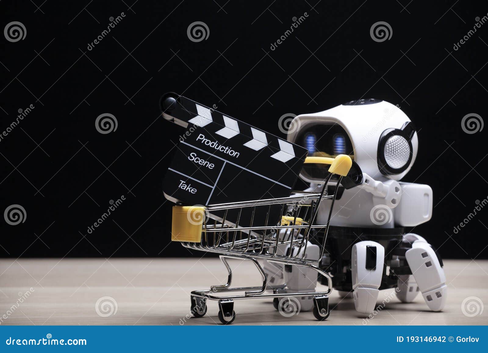 Image of Robot Trolley Clapper Board Stock Photo - Image of design ...