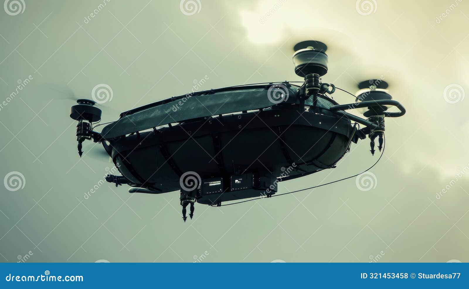 Industrial Drone with Dual Rotors in Flight Stock Photo - Image of ...