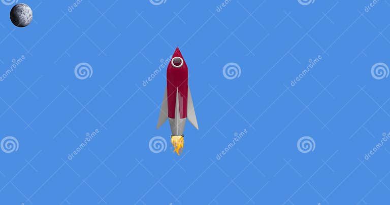 Image of Rocket Icon on Blue Background Stock Illustration ...
