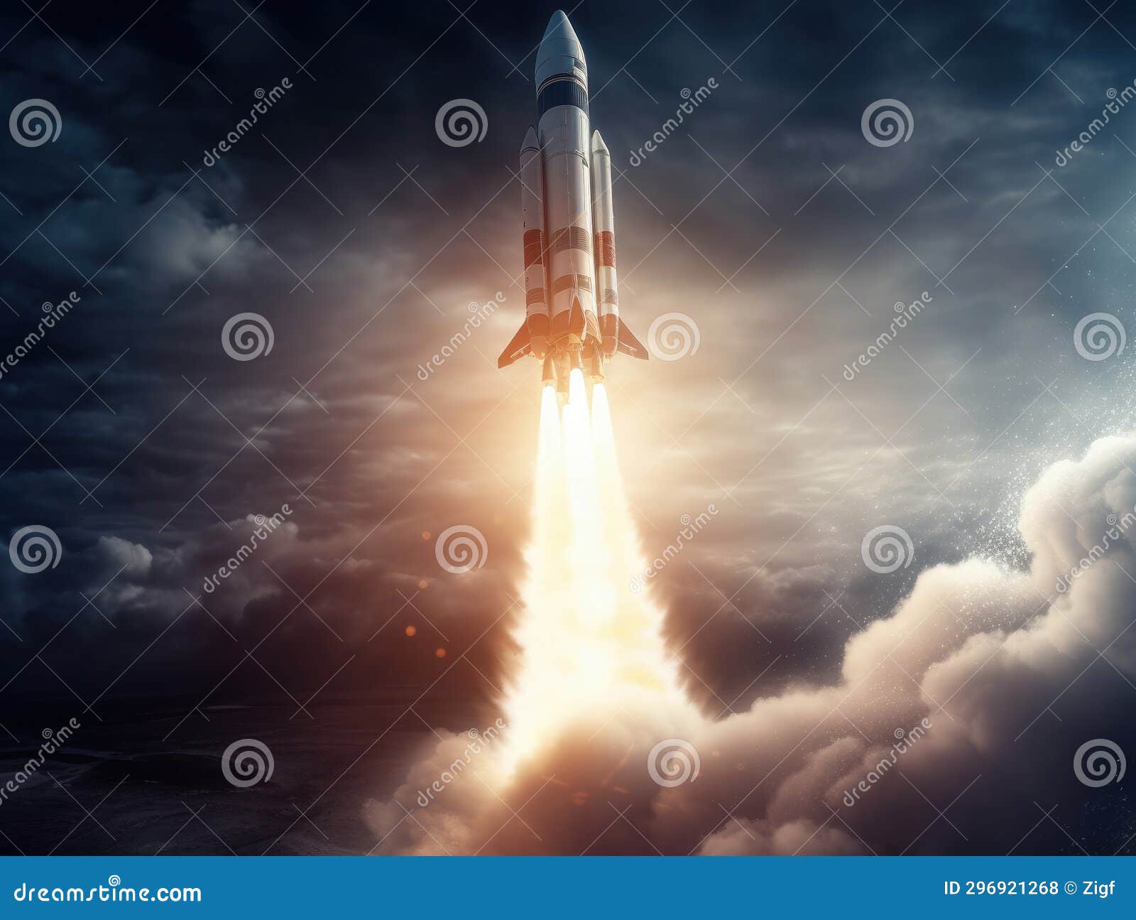Image of a Rocket Launch with Smoke Coming Out of it Stock Illustration ...