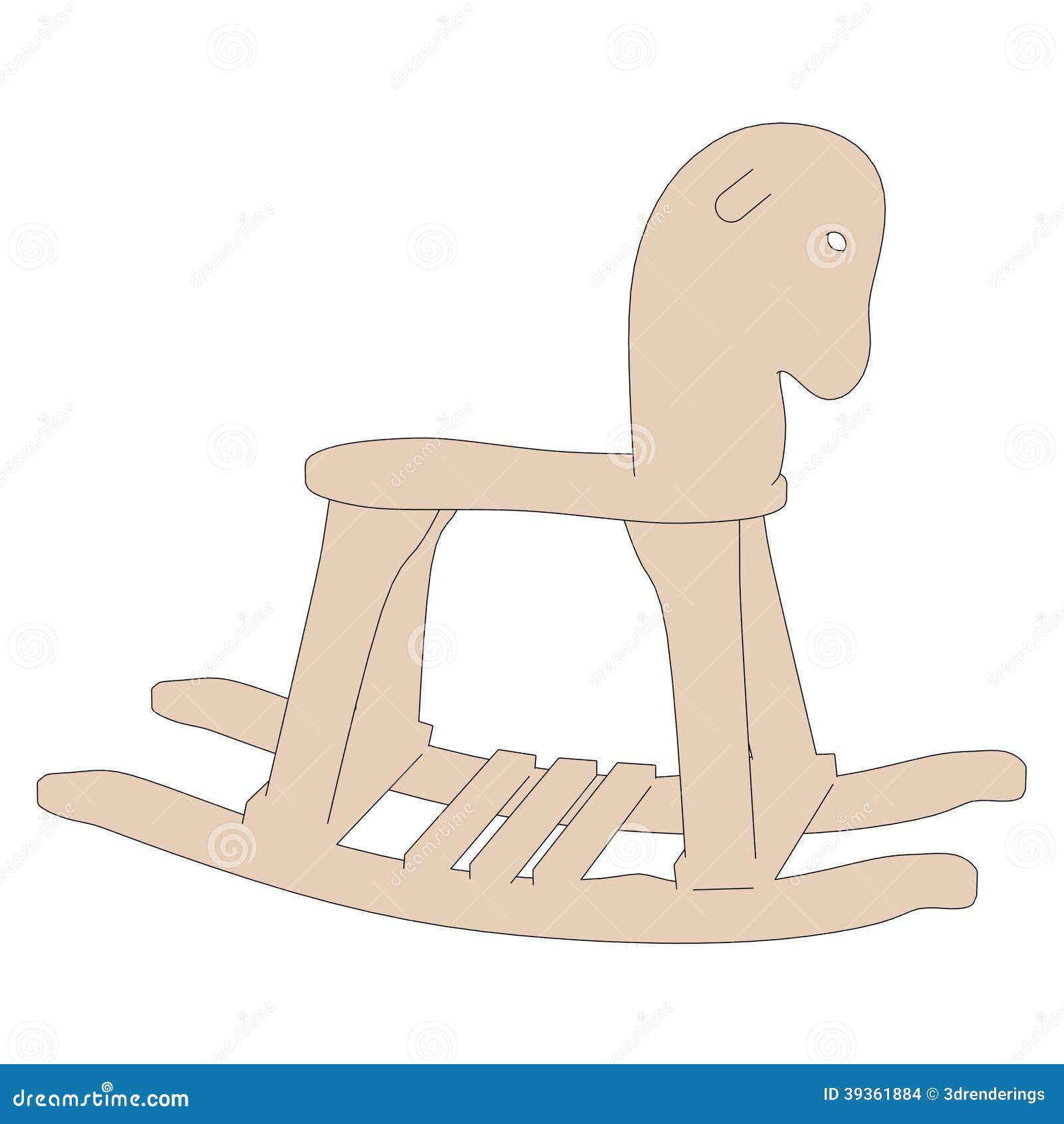 Image of rocking horse stock illustration. Illustration of sketch ...