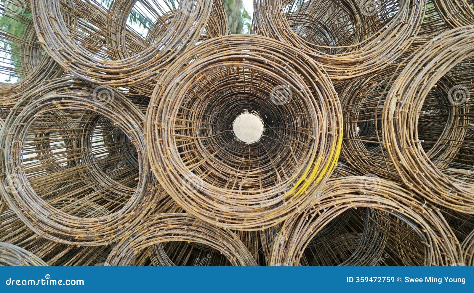 Roll Up Rusty Steel Rebar Grid Reinforcement Frame Lying on the Ground ...